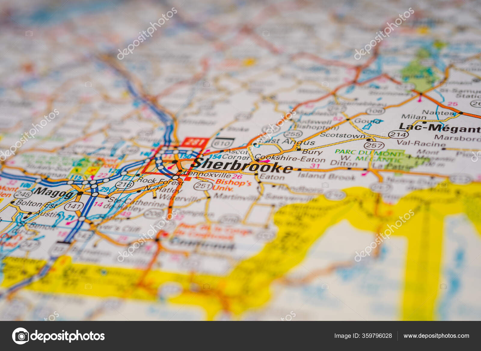 Sherbrooke Canada Travel Map Stock Photo by ©aallm 359796028