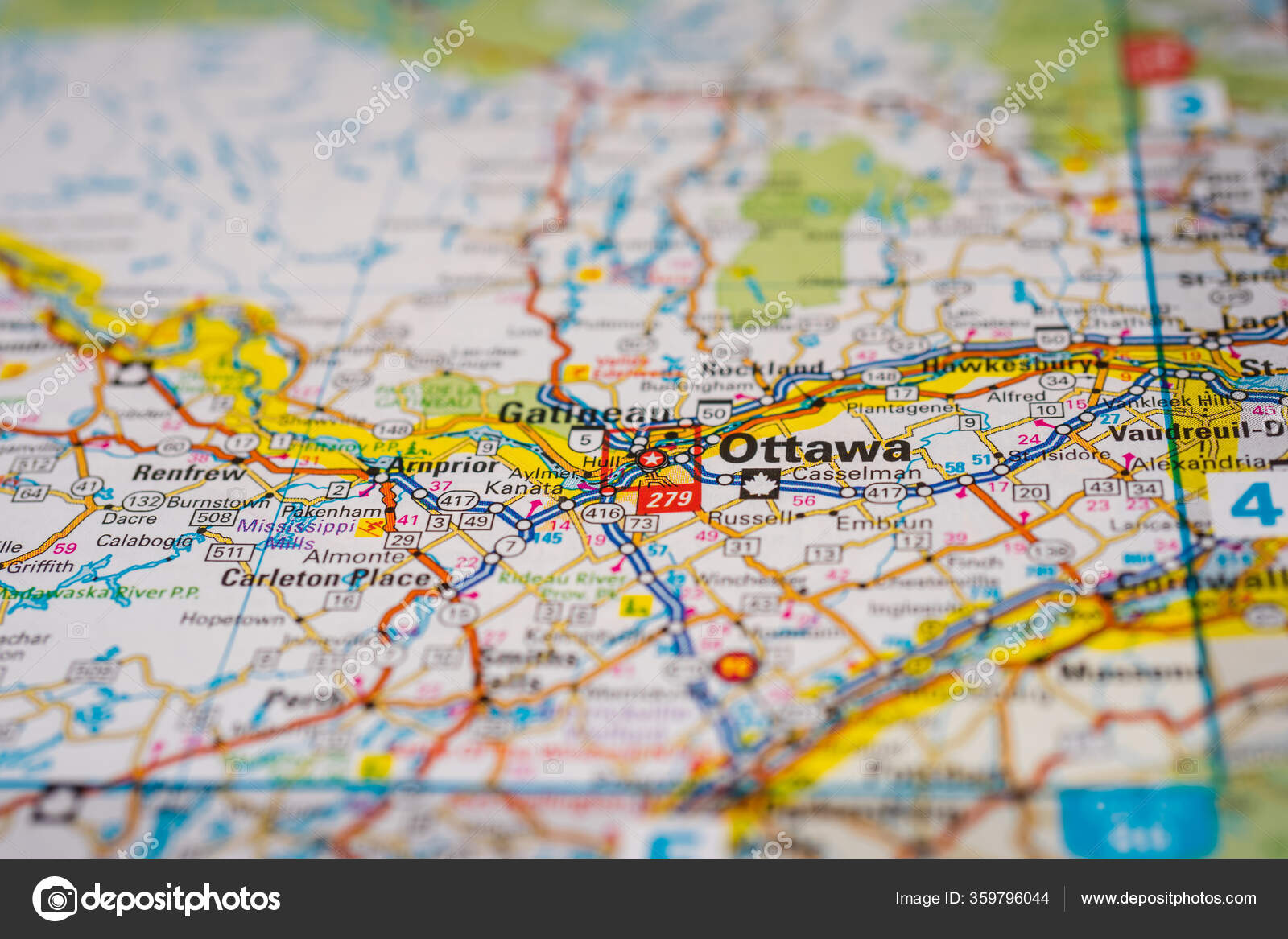 Ottawa Canada Travel Map Stock Photo by ©aallm 359796044