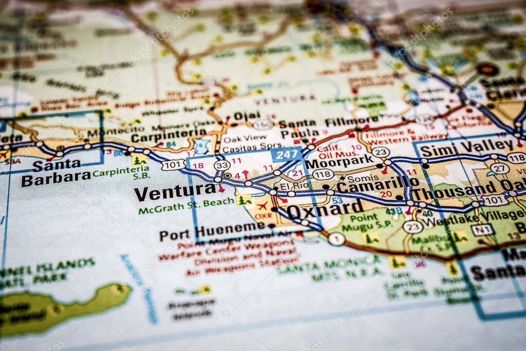 Ventura Usa mapa tarvel fondo 2024