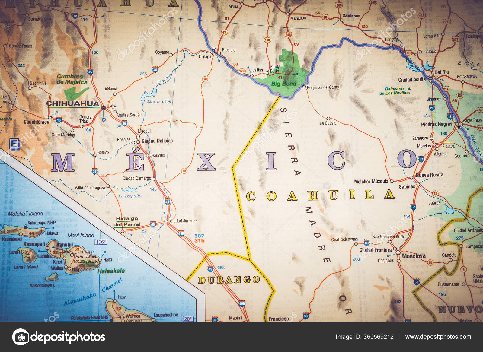 Coahuila Mexico Map Travel Background Stock Photo by ©aallm 360569212