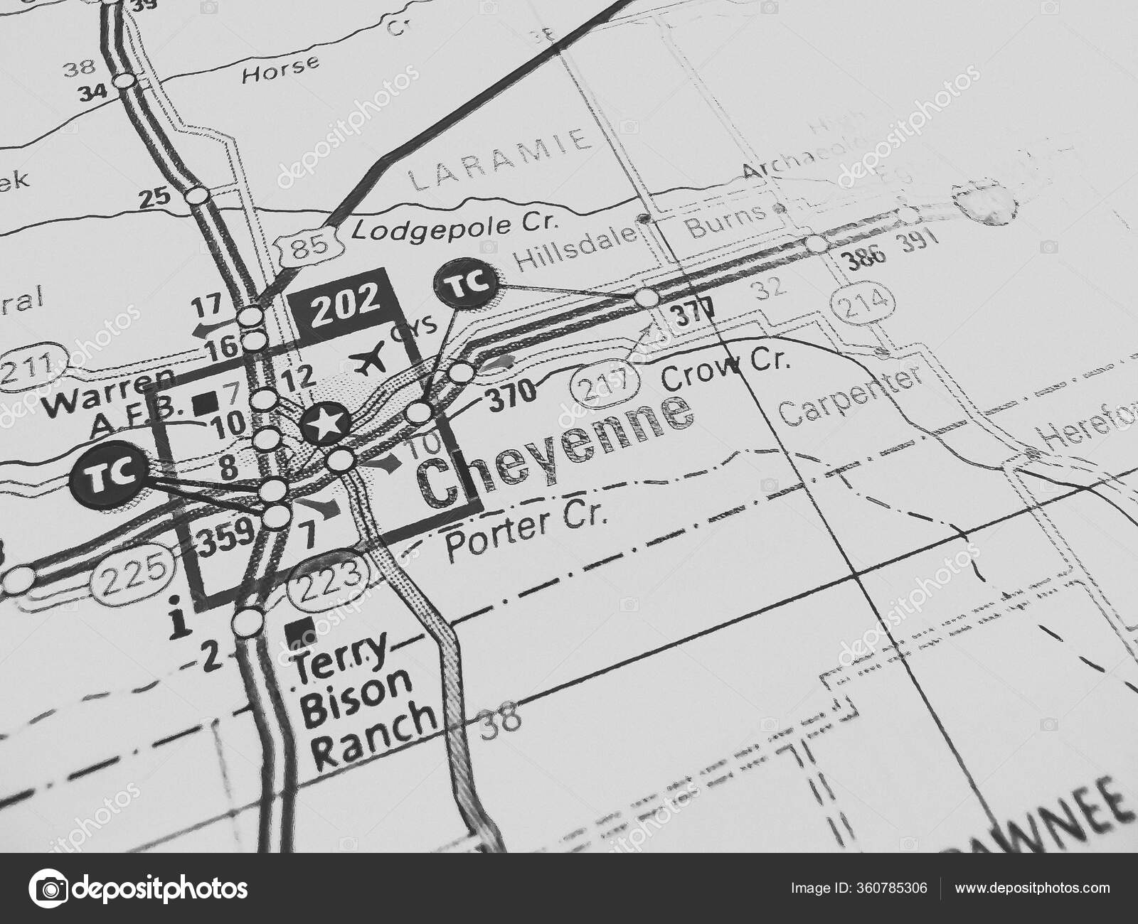 Cheyenne Usa Map — Stock Photo © aallm #360785306