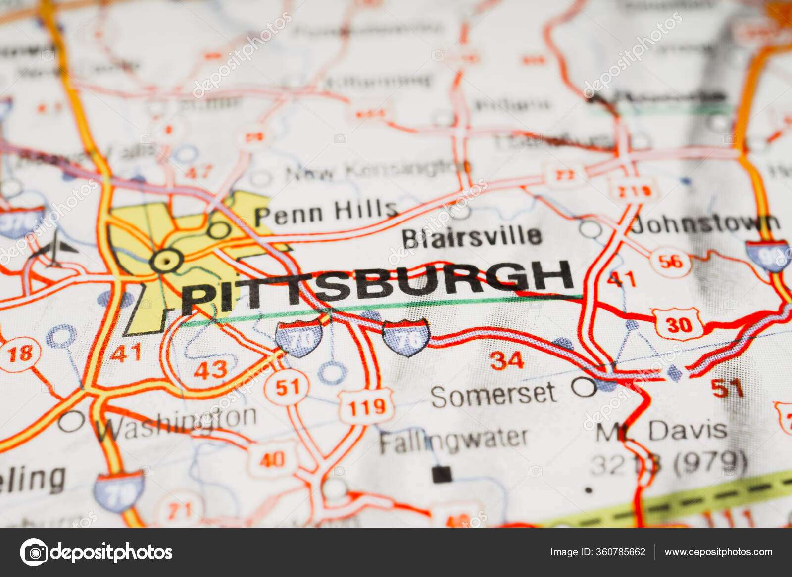 Pittsburgh Map — Stock Photo © aallm #360785662