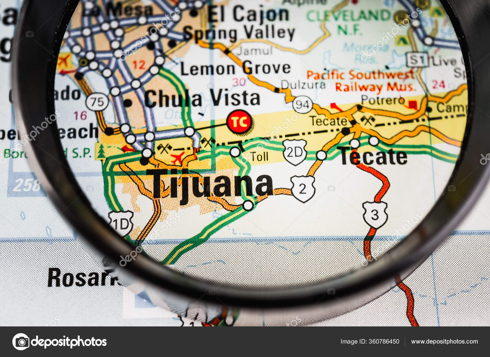 Tijuana Usa Mapa Fondo Viaje: fotografía de stock © aallm #360786450 ...