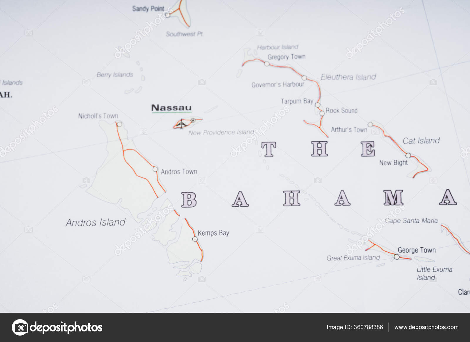 Bahamas Map Travel Background — Stock Photo © aallm #360788386
