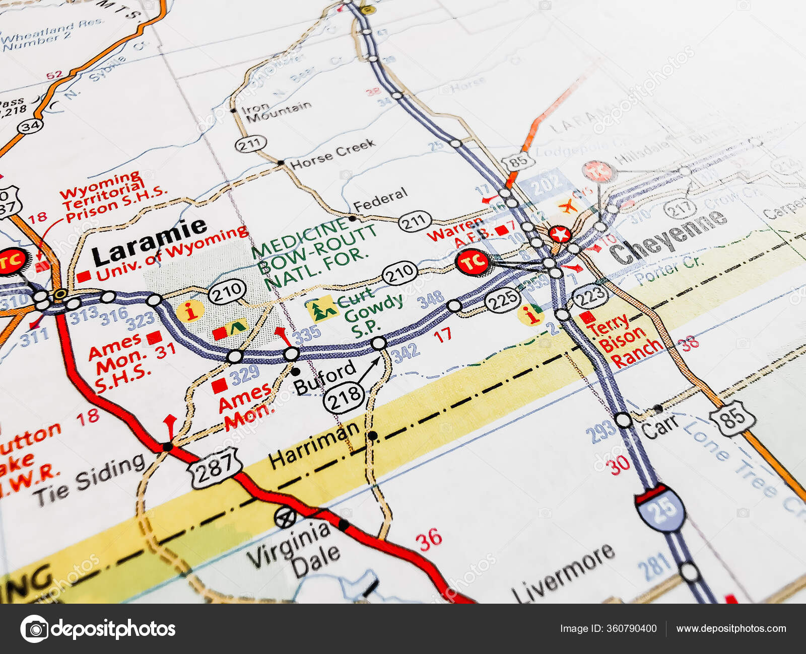 Cheyenne Usa Map Stock Photo by ©aallm 360790400