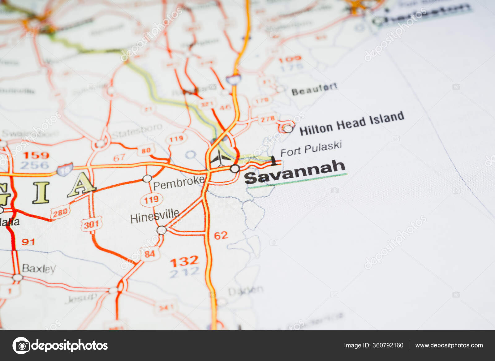 Savannah Usa Map Travel Background Stock Photo by ©aallm 360792160