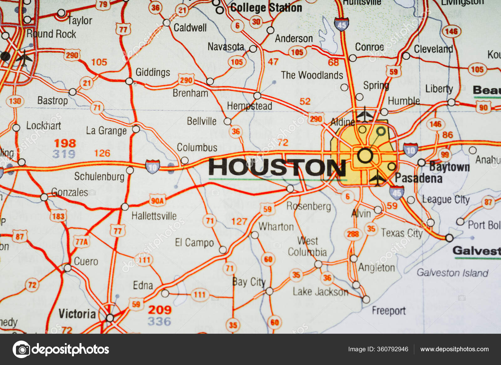 Houston Usa Map Travel Background Stock Photo by ©aallm 360792946
