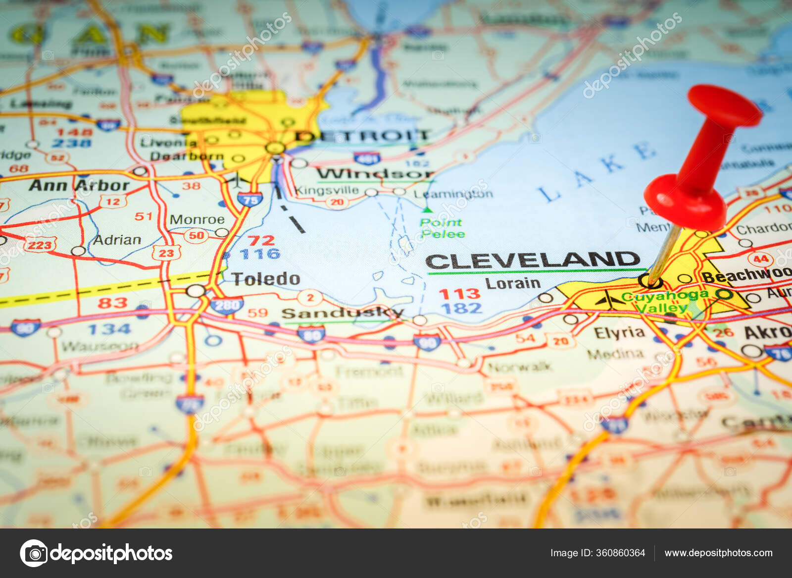 Cleveland Usa Map Background — Stock Photo © aallm #360860364