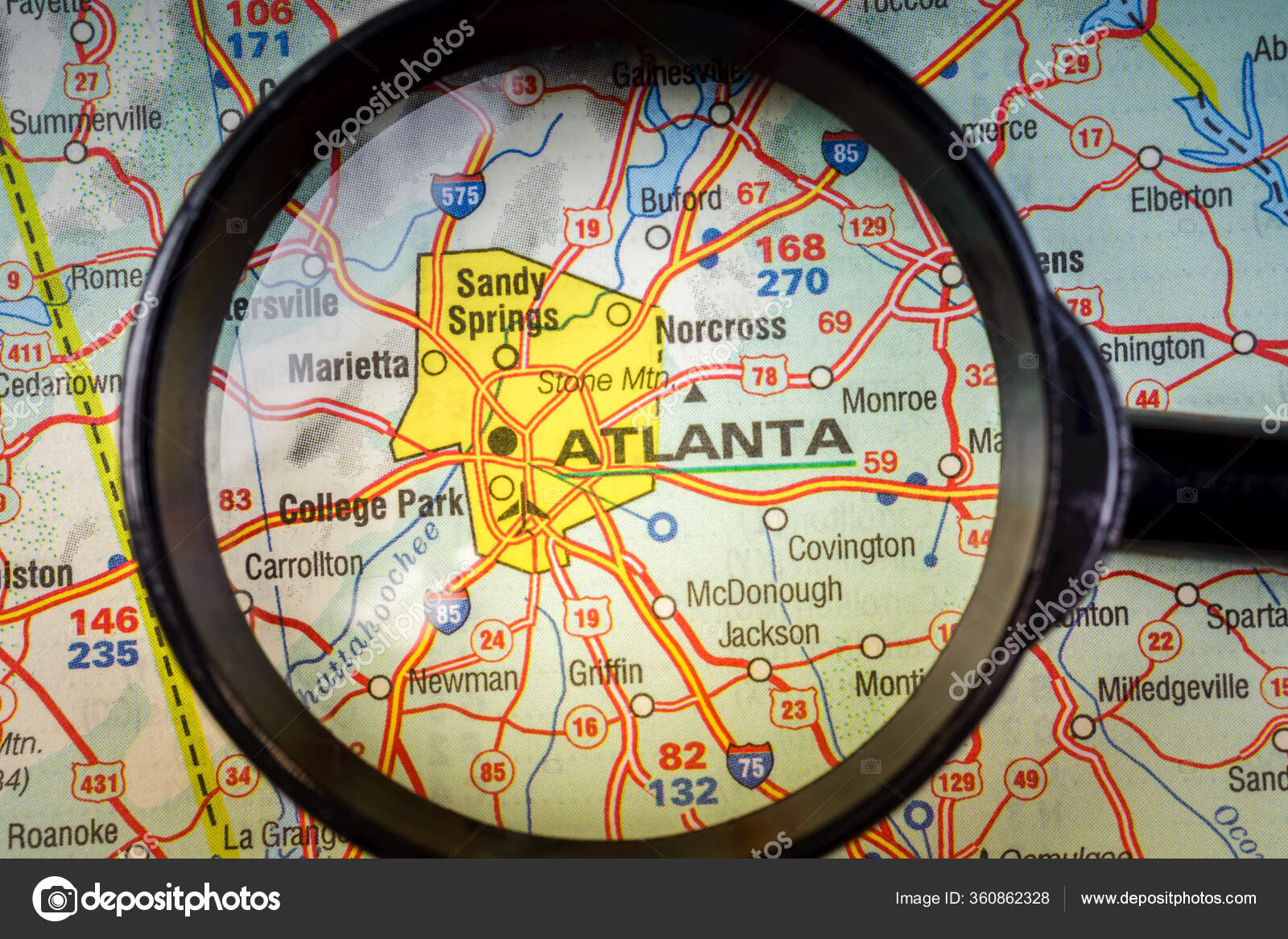 Atlanta Usa Map Background — Stock Photo © aallm #360862328