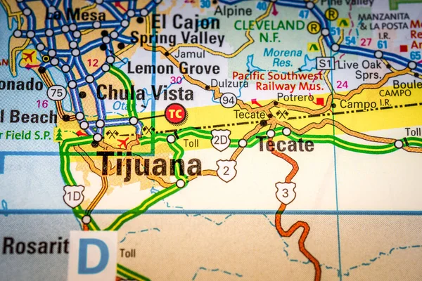 Tijuana Usa Map Travel Background Stock Photo by ©aallm 393439914