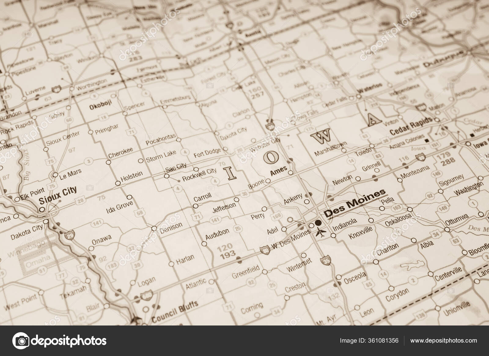 Iowa State Map — Stock Photo © aallm #361081356