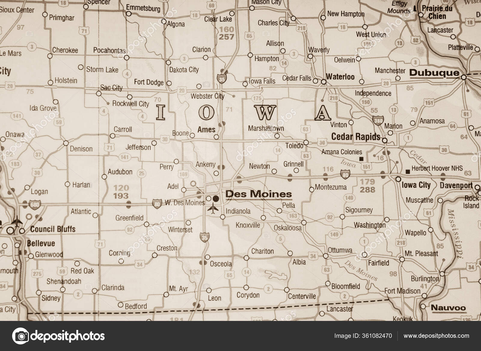 Iowa State Map Stock Photo by ©aallm 361082470