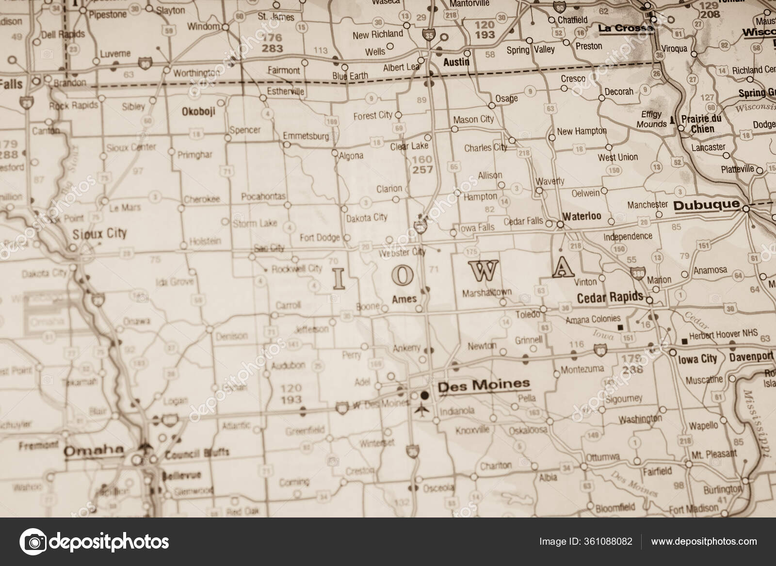 Iowa State Map — Stock Photo © aallm #361088082