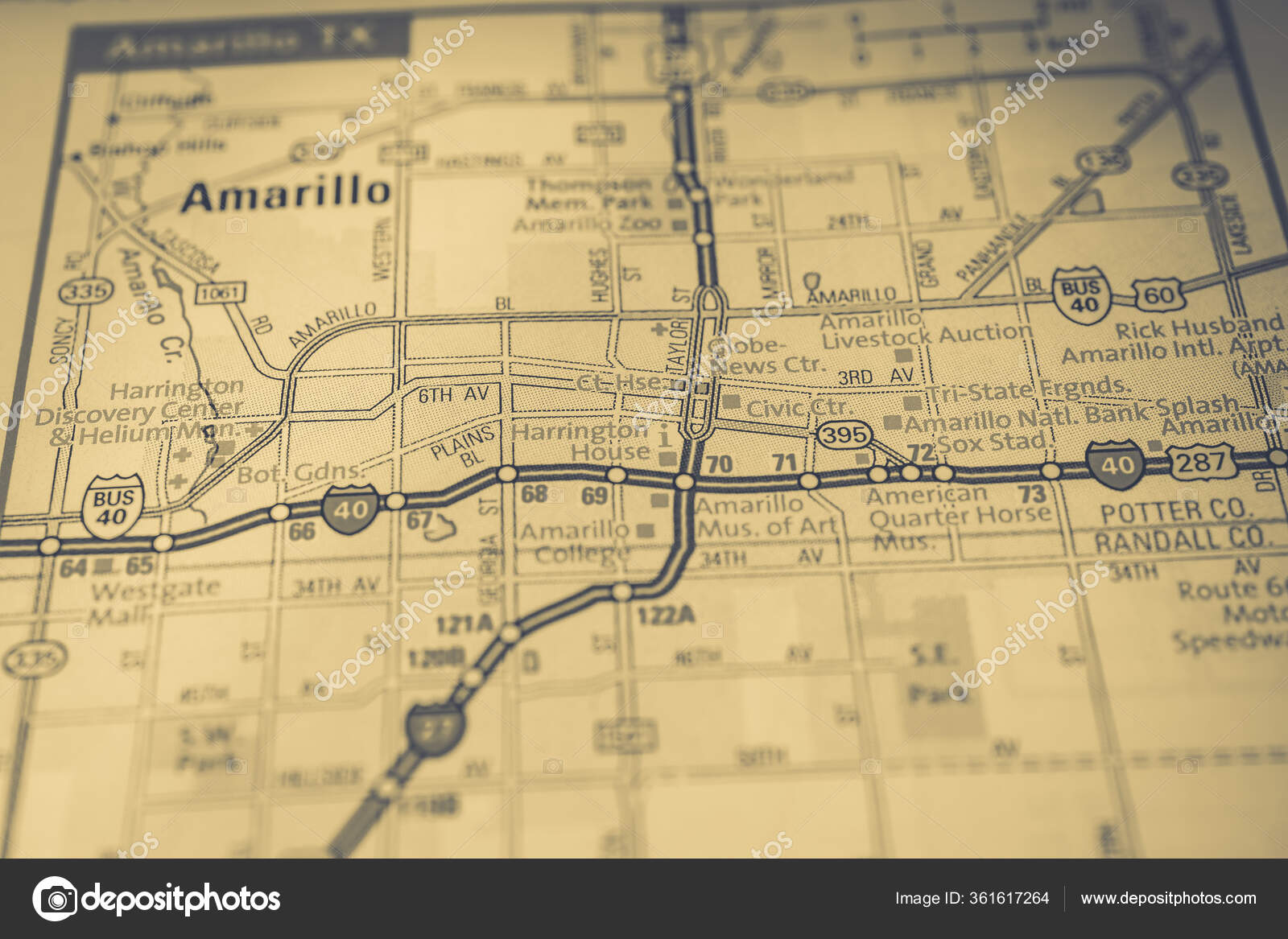 Amarillo Usa Travel Map Stock Photo by ©aallm 361617264