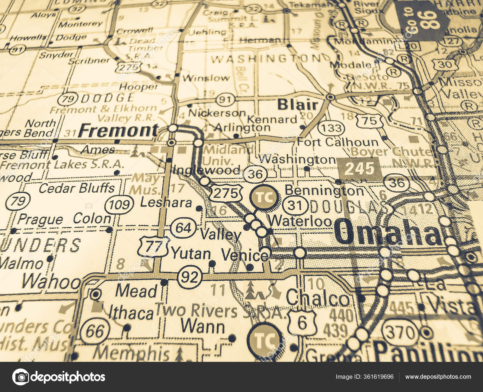 Omaha Usa Map Stock Illustration by ©aallm #361619696