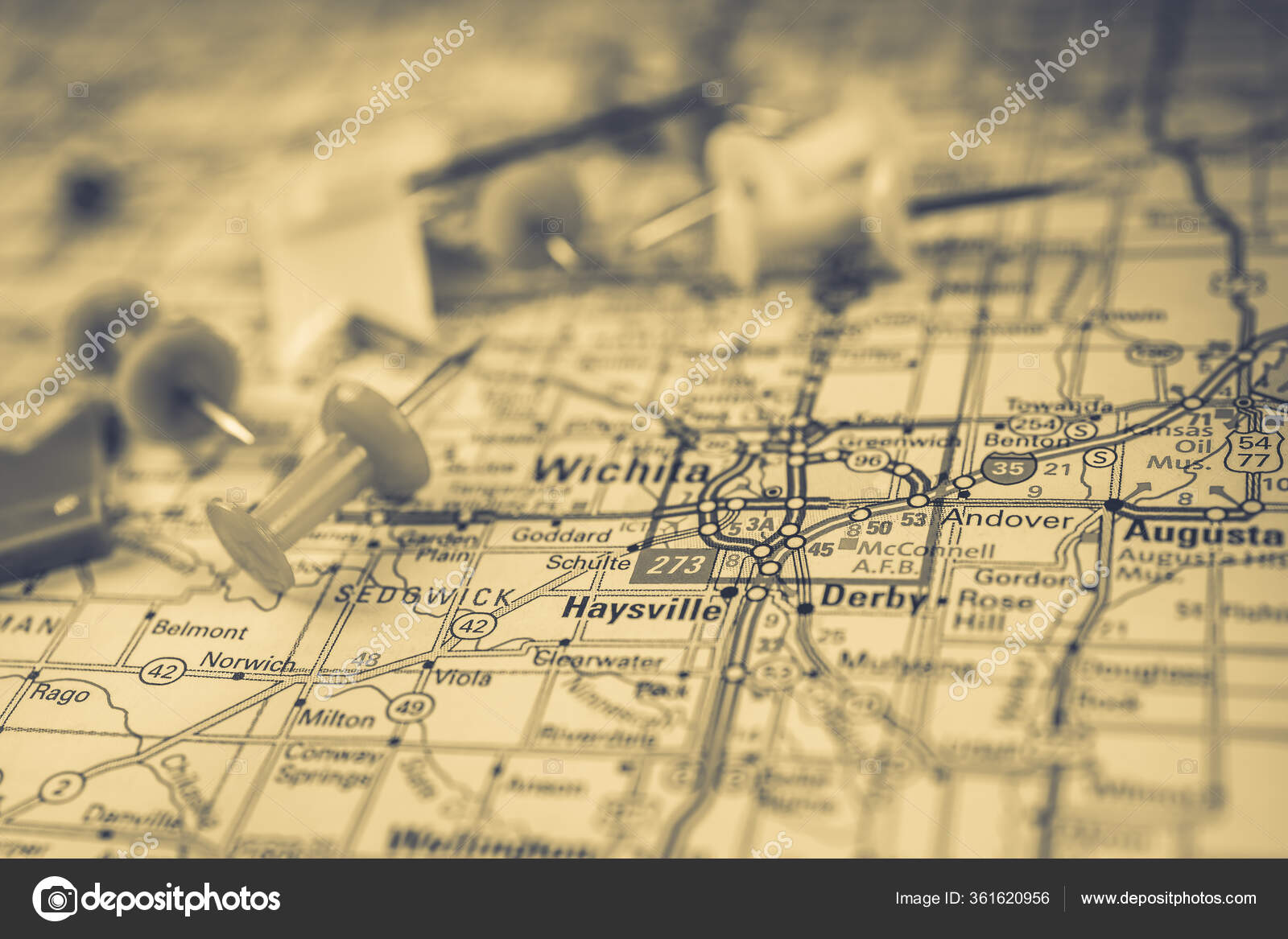 Wichita Usa Map Travel Background Stock Photo by ©aallm 361620956