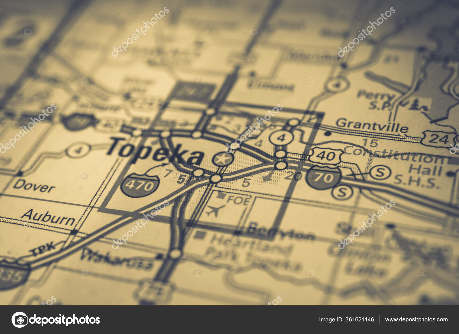 Topeka Usa Map Travel Background Stock Photo by ©aallm 361621146