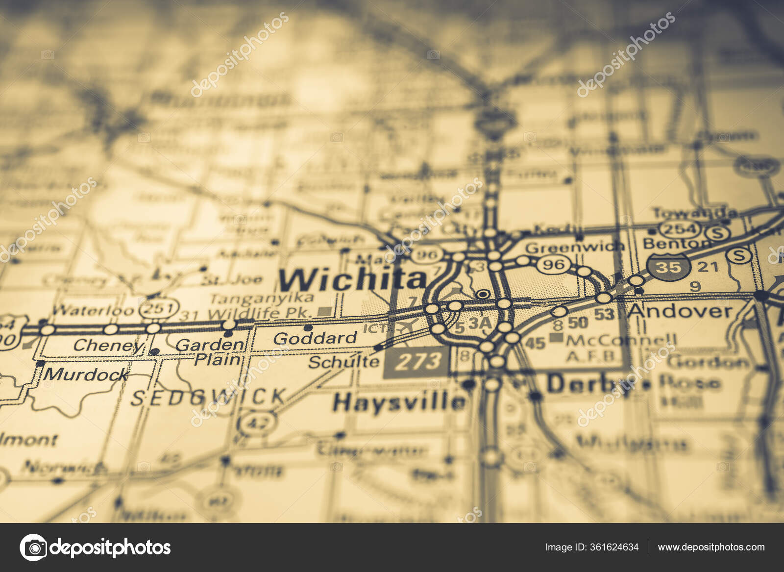 Wichita Usa Map Travel Background Stock Photo by ©aallm 361624634