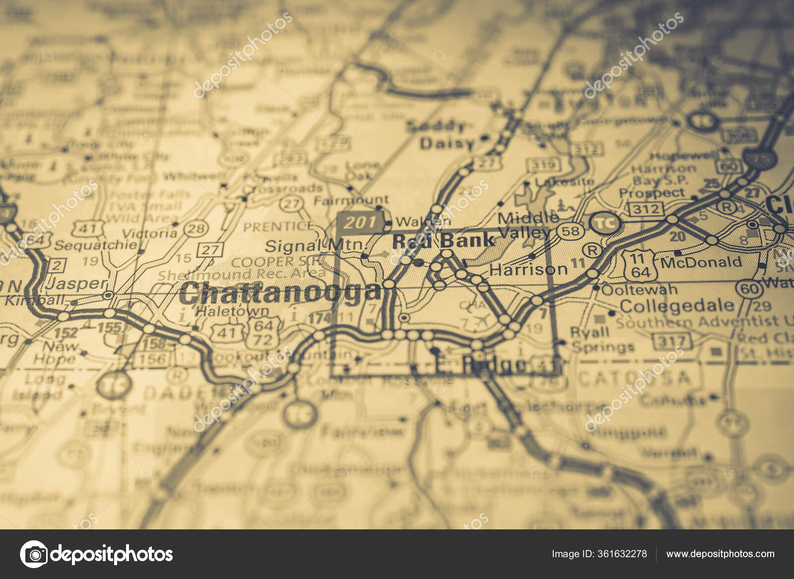 Chattanooga Usa Map Background Stock Photo by ©aallm 361632278