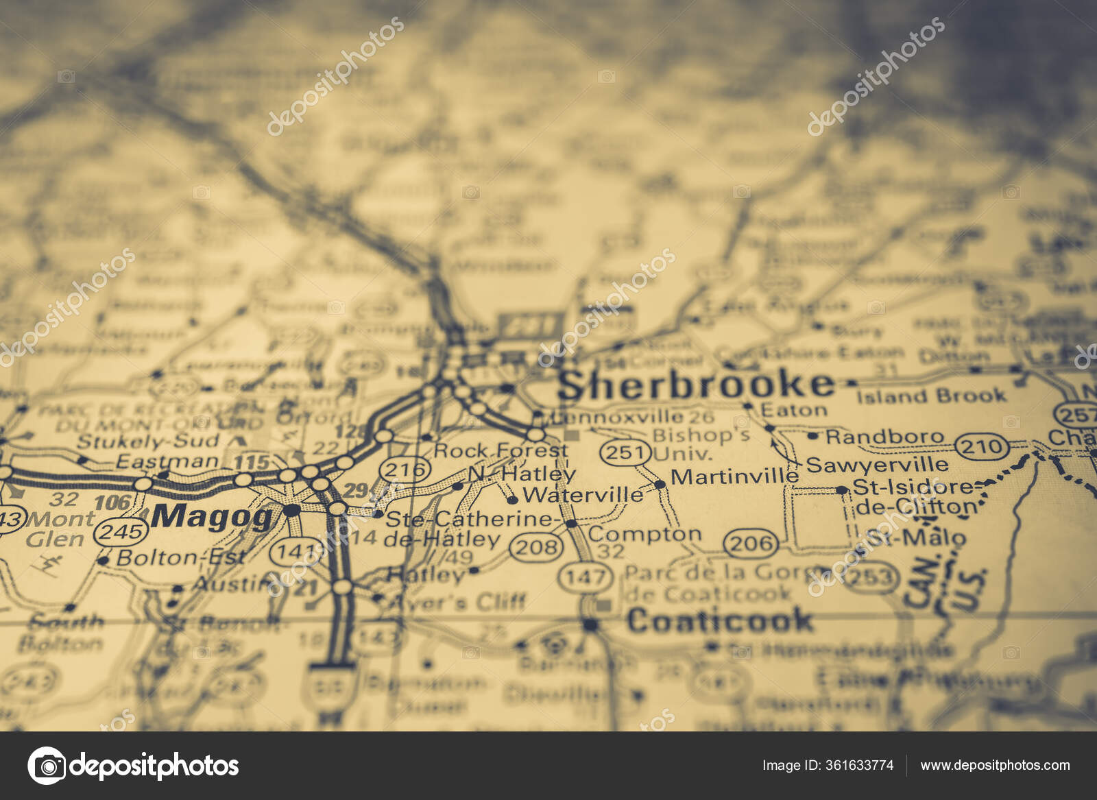Sherbrooke Canada Travel Map Stock Photo by ©aallm 361633774