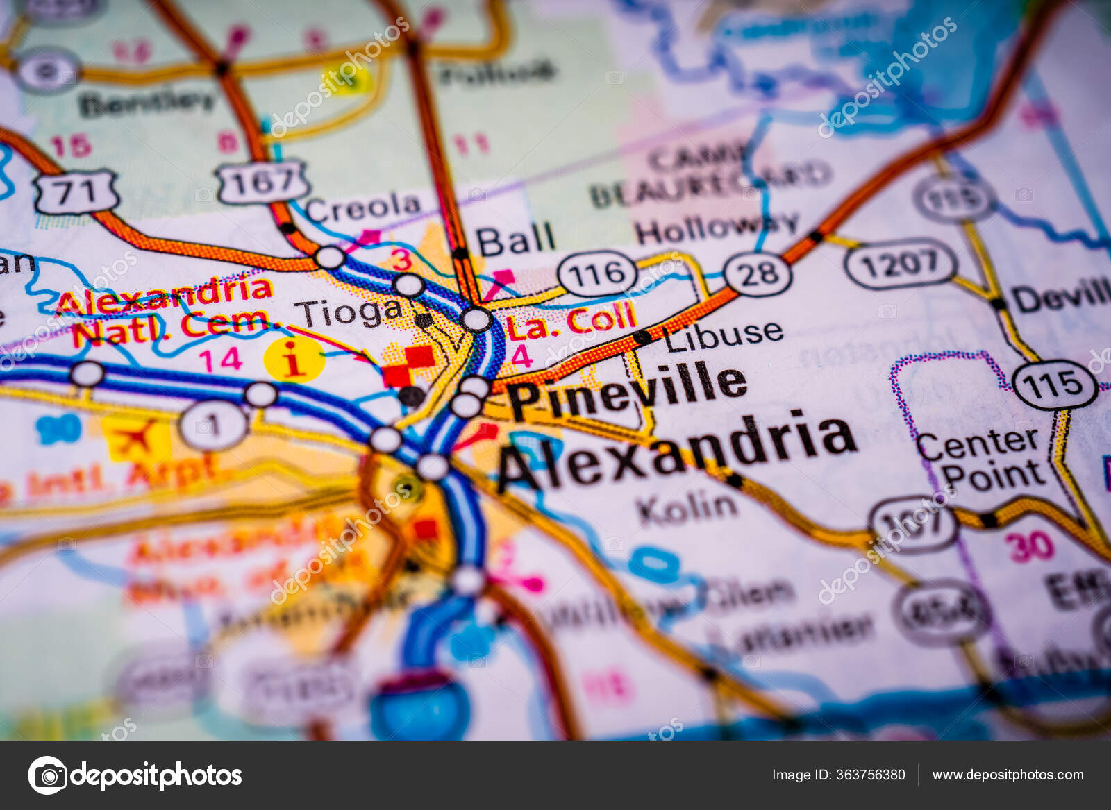 Alexandria Usa Map Background Stock Photo by ©aallm 363756380