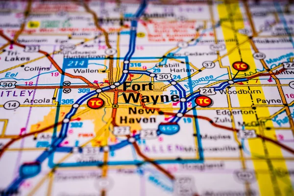 Fort Wayne Usa Travel Map Background Stock Photo by ©aallm 391845218