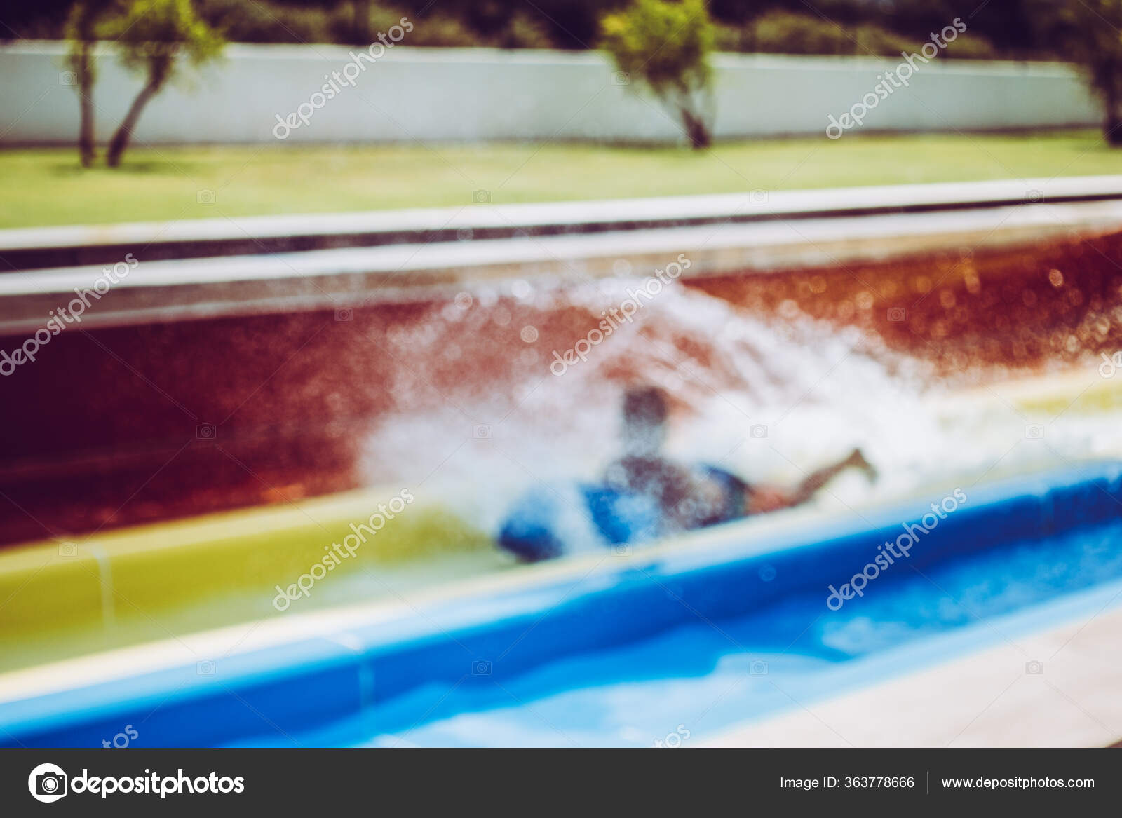 Riding Water Slides Water Park — Stock Photo © aallm #363778666