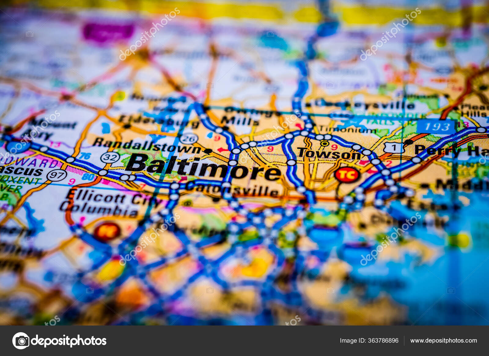 Baltimore Usa Map Background — Stock Photo © aallm #363786896