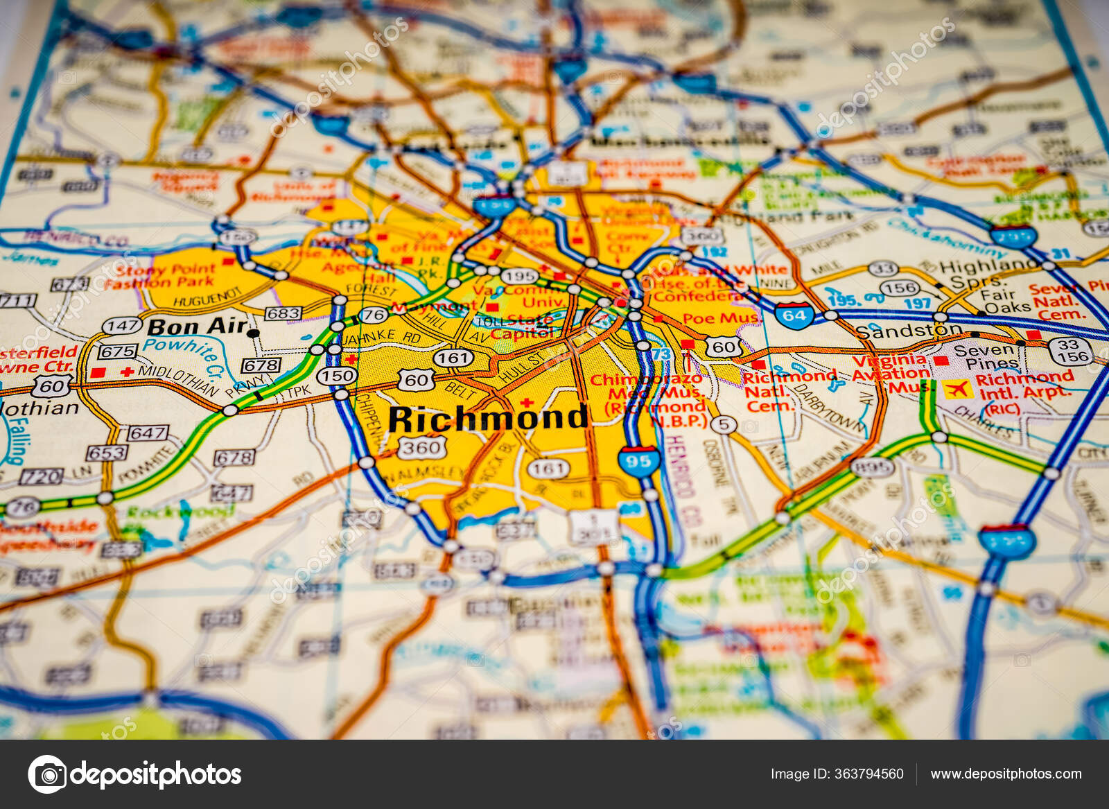 Richmond Usa Travel Map Background Stock Photo by ©aallm 363794560