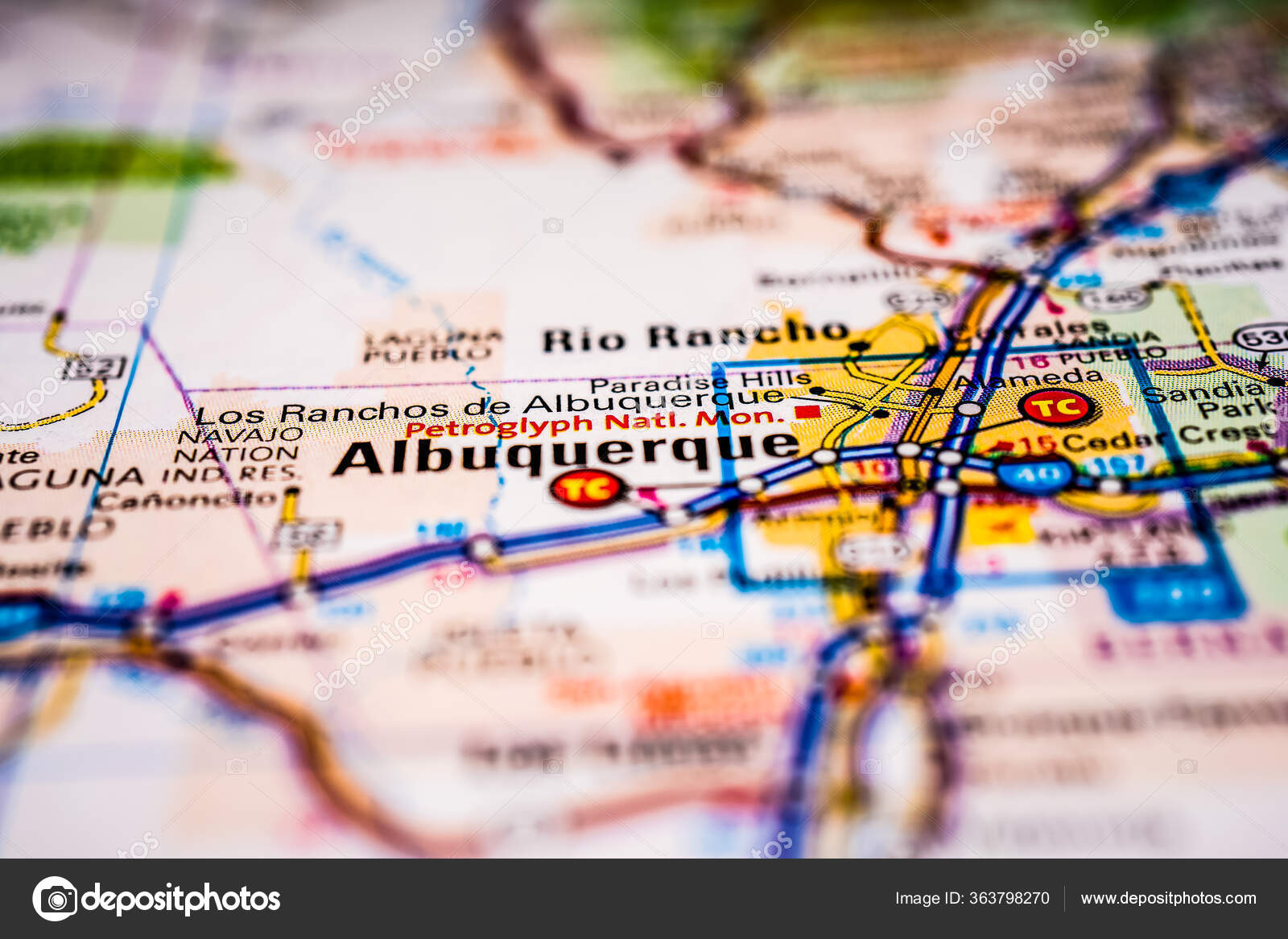 Albuquerque Map Usa Background Travel Stock Photo by ©aallm 363798270