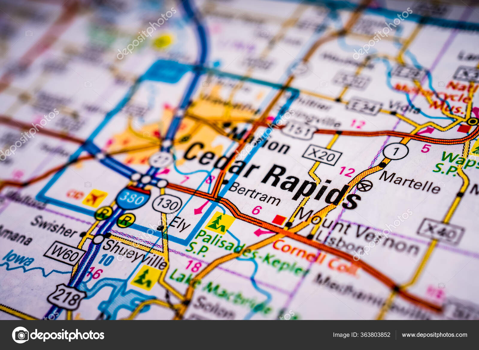 Cedar Rapids Usa Travel Map Background Stock Photo by ©aallm 363803852