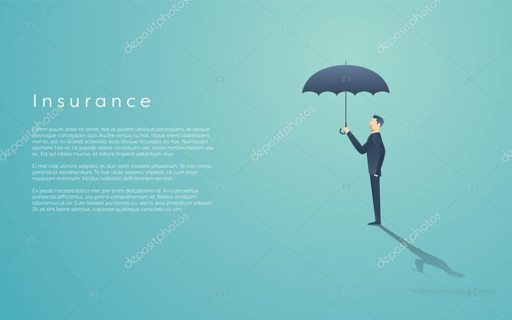 Business insurance concept with vector symbol of businessman and ...