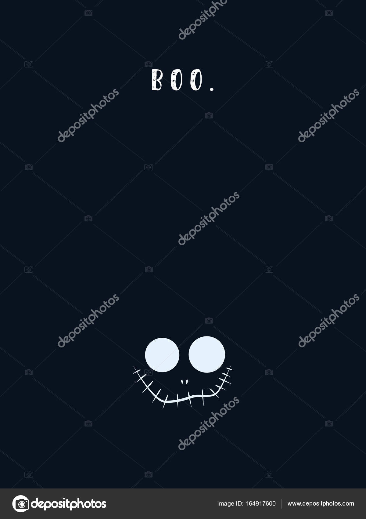 Halloween card template with evil devilish grin and mouth in stitches ...