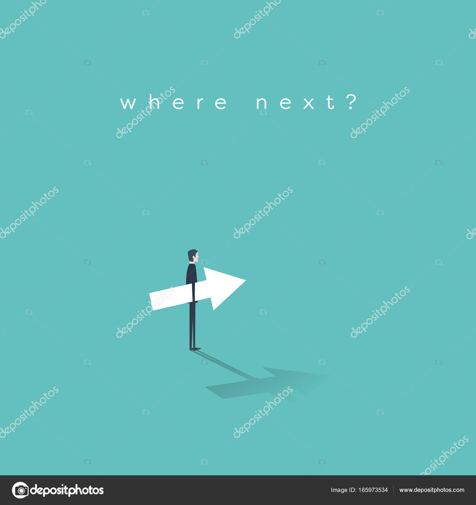 Business career move concept vector with businessman making a decision ...