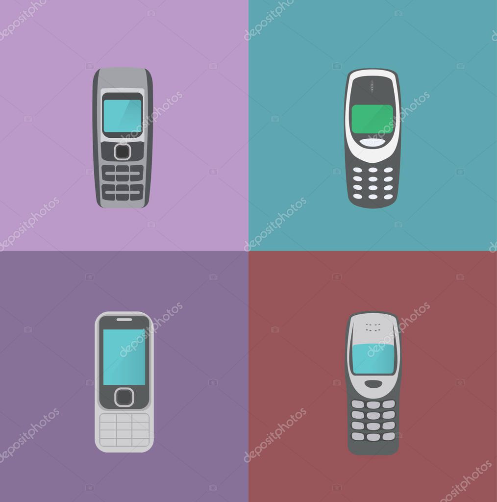 Set of old mobile phones Stock Vector Image by ©Sky-Designs #130199052