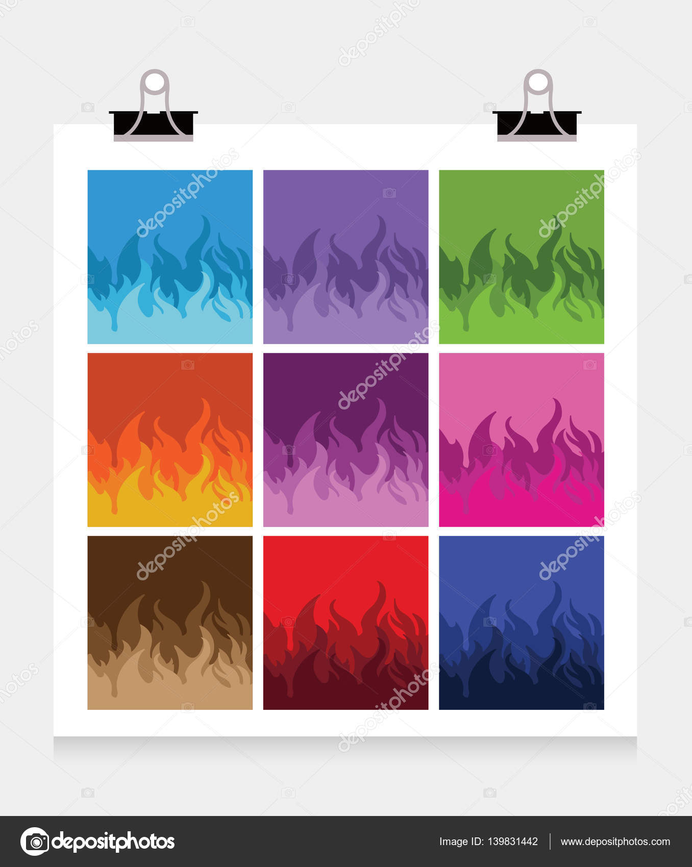 Set of colorful fire flames — Stock Vector © Sky-Designs #139831442