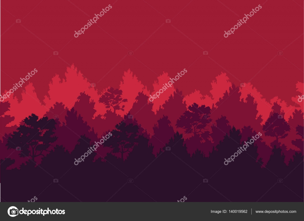 Bosque rojo paisaje Vector de stock por ©Sky-Designs 140019562