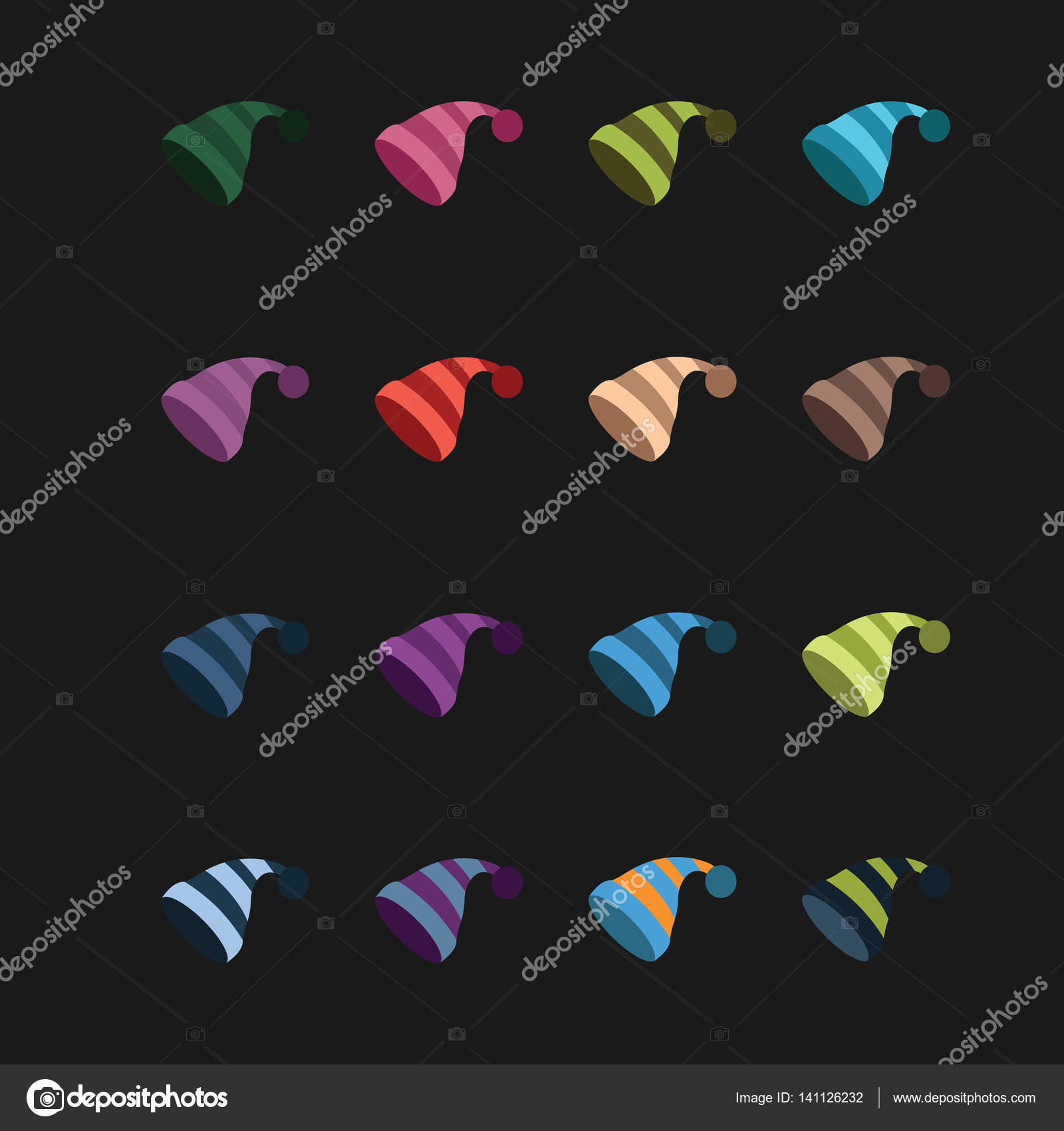 Set of different colorful hats Stock Vector Image by ©Sky-Designs ...