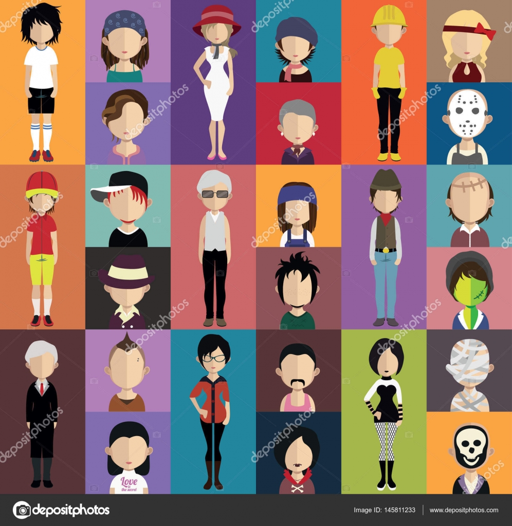 Set of different avatars Stock Vector by ©Sky-Designs 145811233