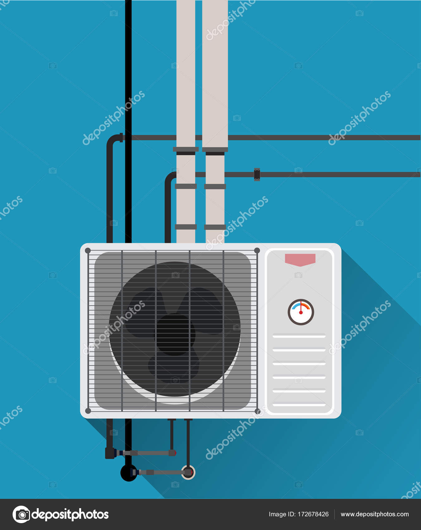 Air condition system with tubes Stock Vector by ©Sky-Designs 172678426