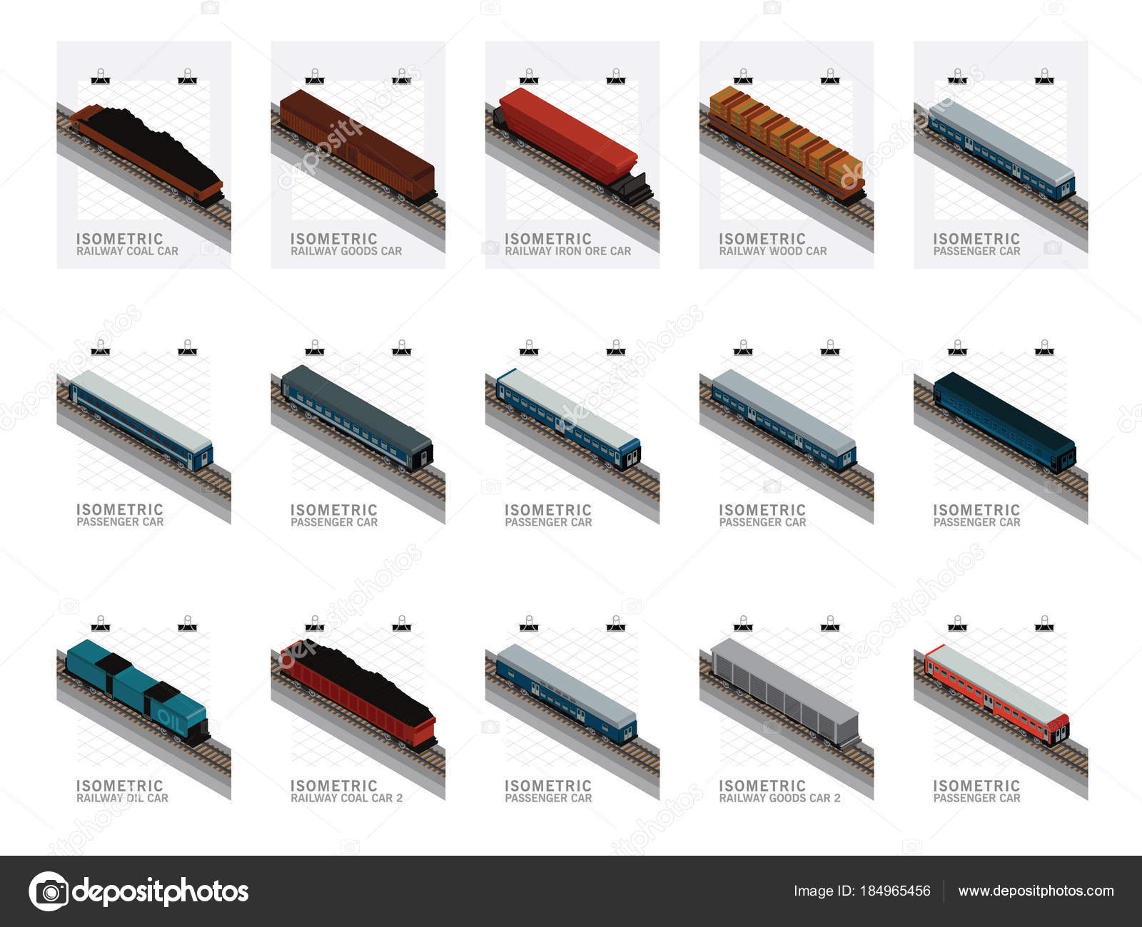 Isometric Railway Cars Vector Illustration Stock Vector by ©Sky-Designs ...