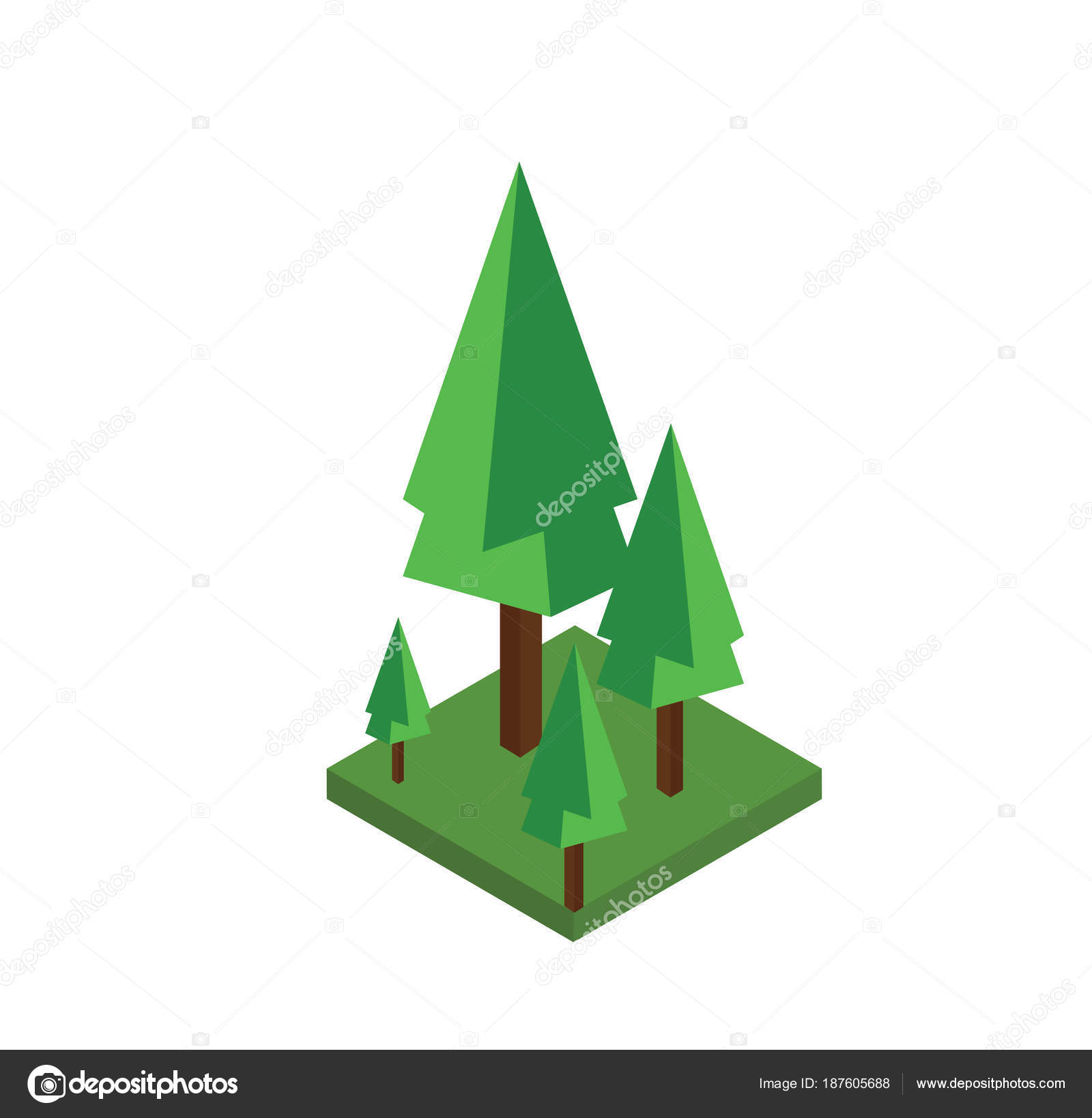 Isometric pine trees Stock Vector by ©Sky-Designs 187605688