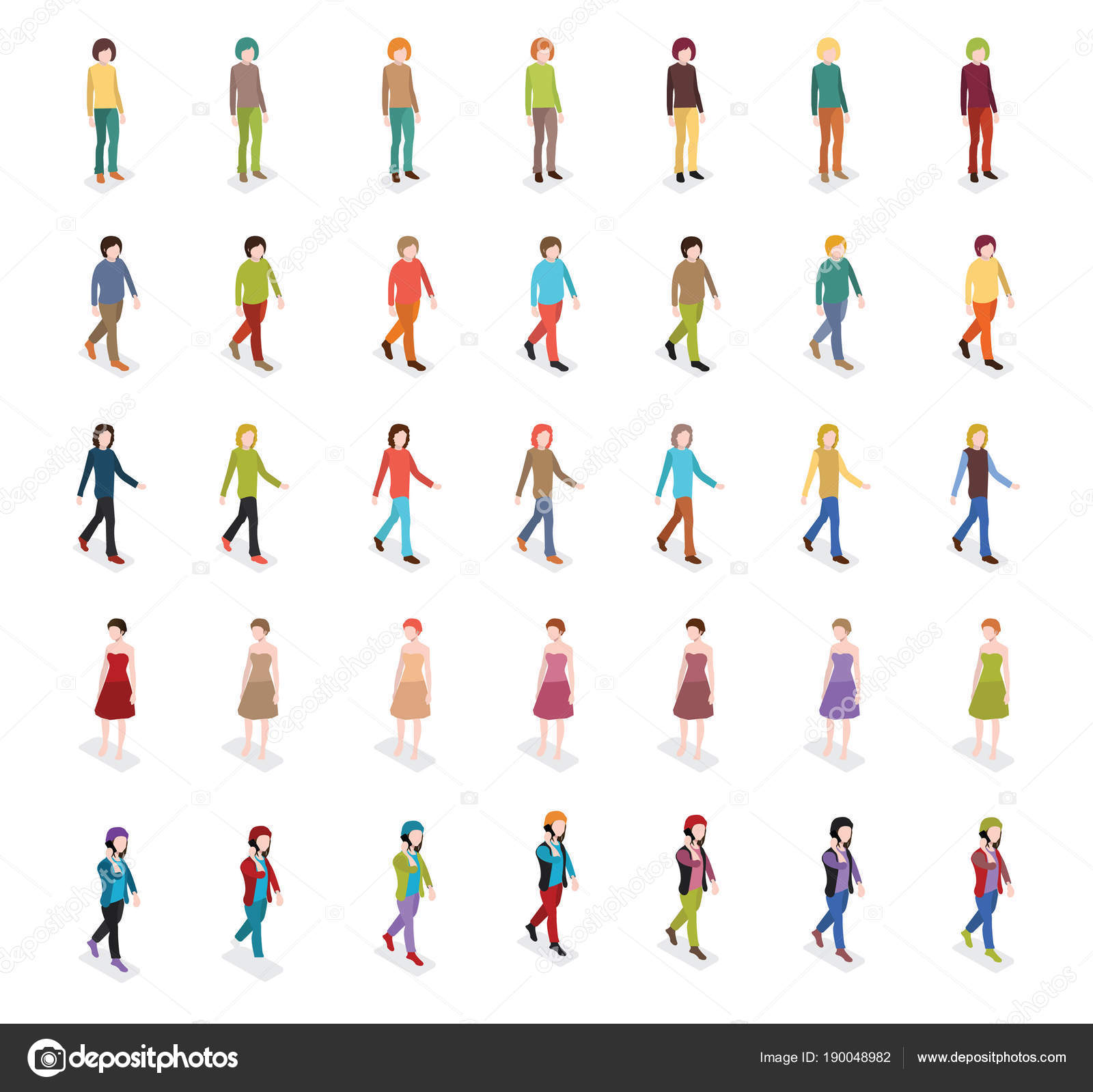 Set of isometric 3d people Stock Vector Image by ©Sky-Designs #190048982
