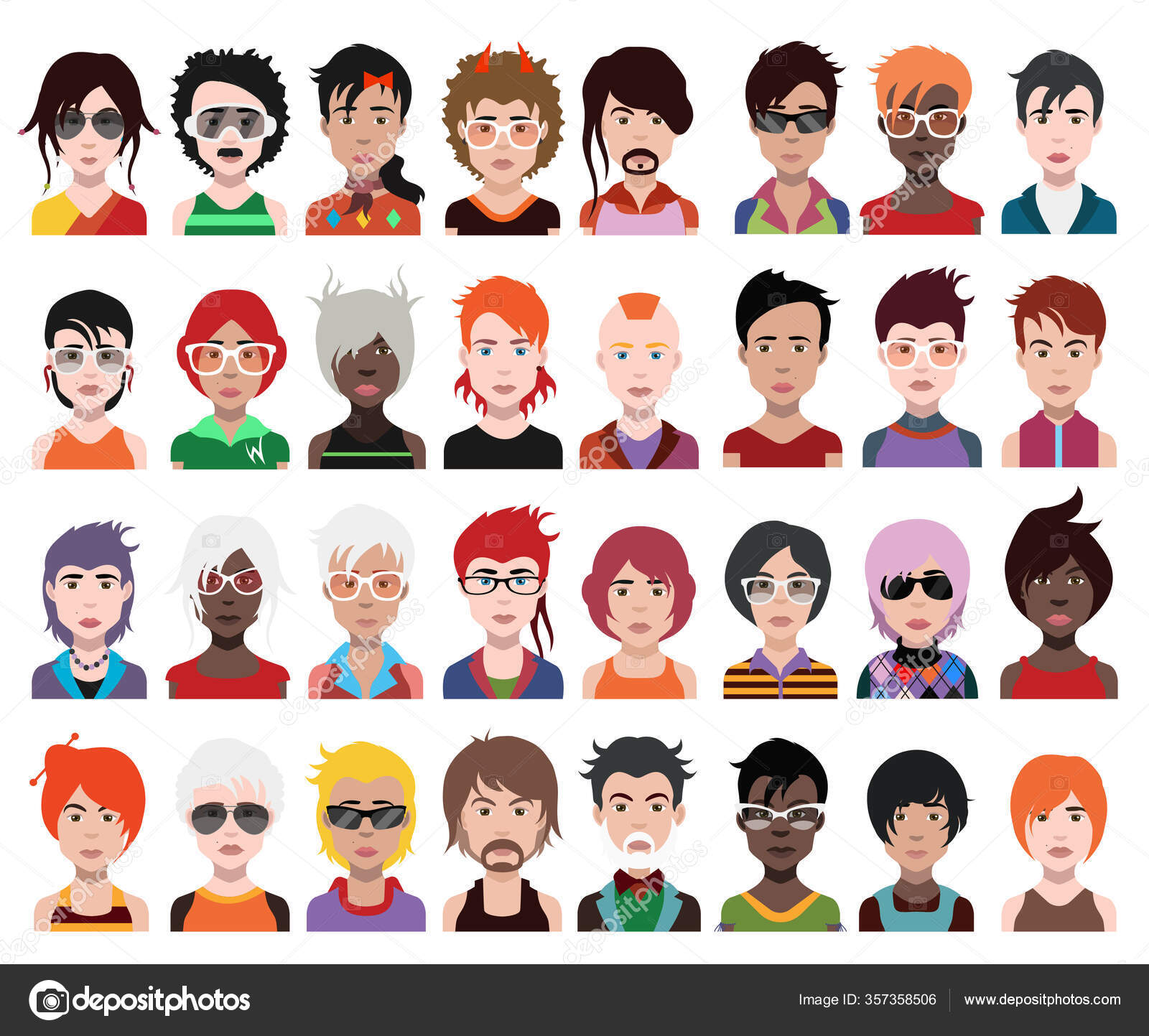 People Avatars Vector Women Men Avatar Stock Illustration by ©Sky ...