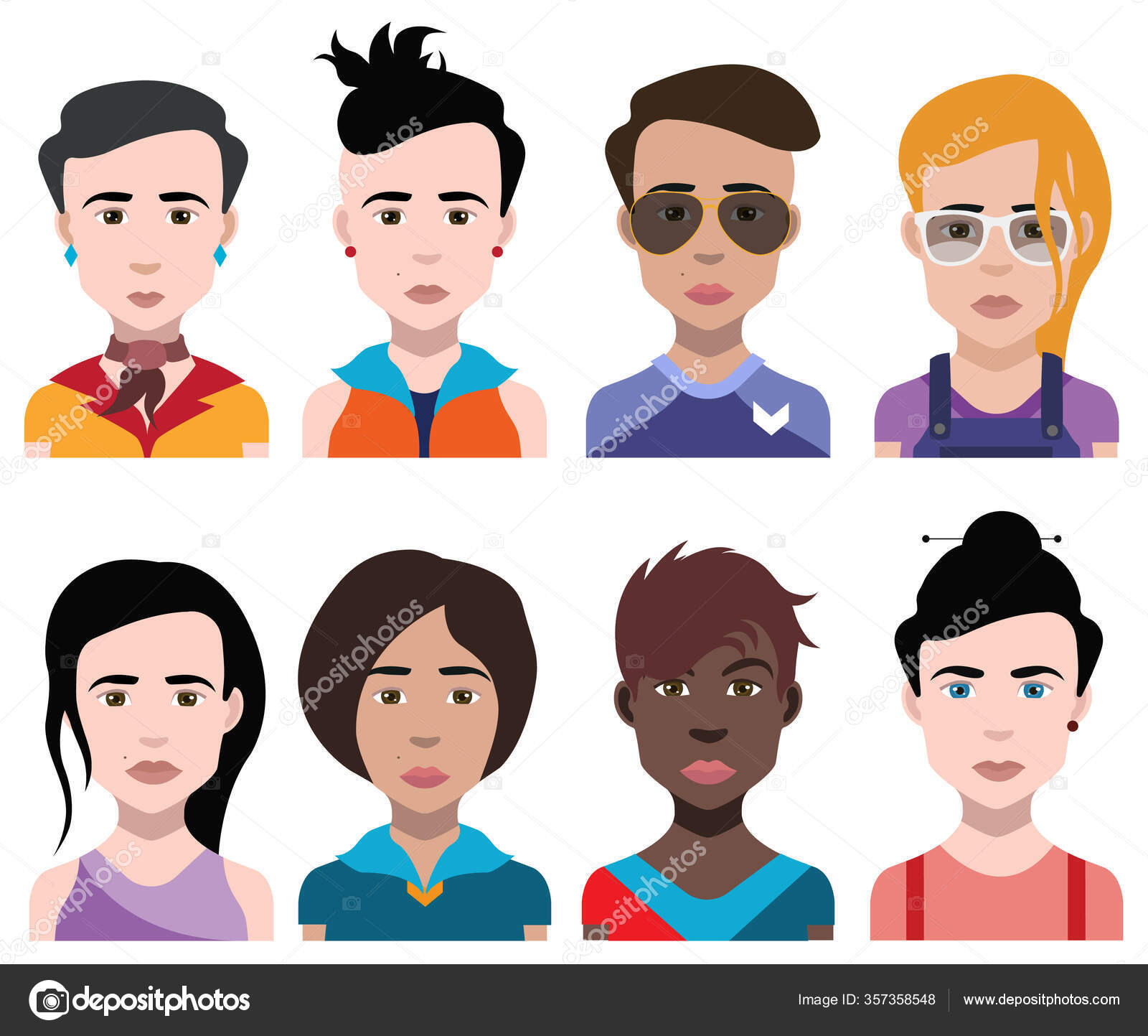 People Avatars Vector Women Men Avatar Stock Illustration by ©Sky ...