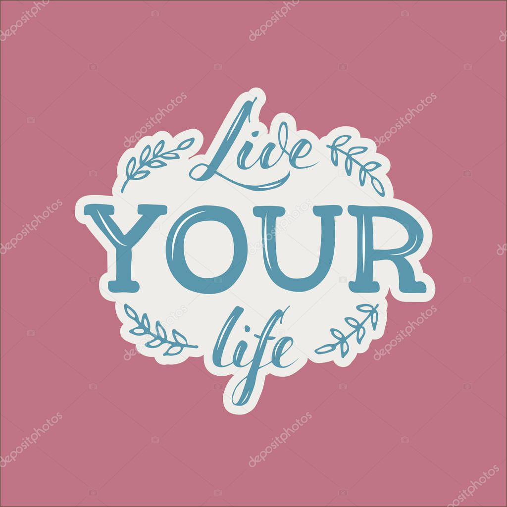 Ilustración vectorial de vivir su vida letras de banner, postal, póster ...