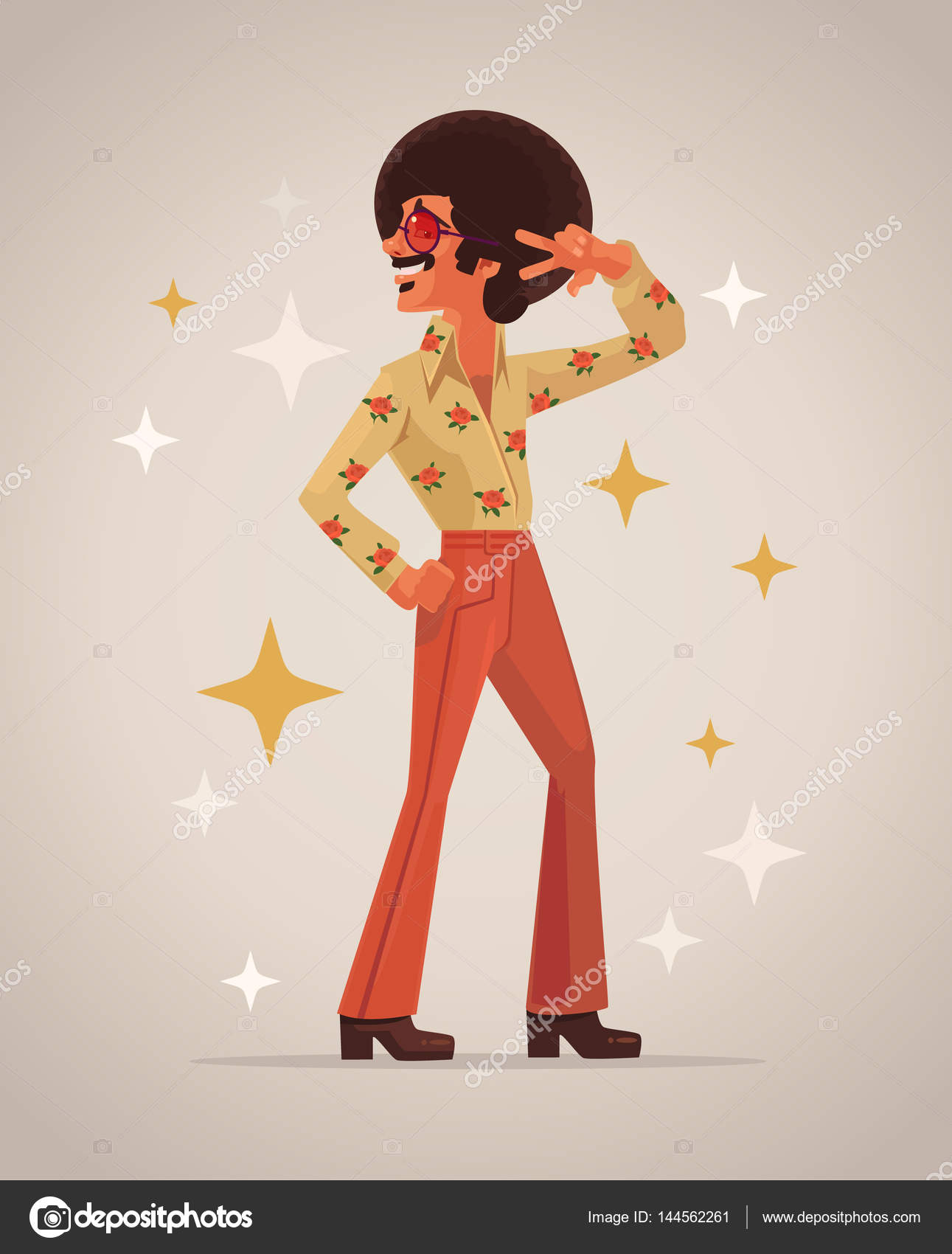 Retro disco dancer character. Vector flat cartoon illustration Stock ...