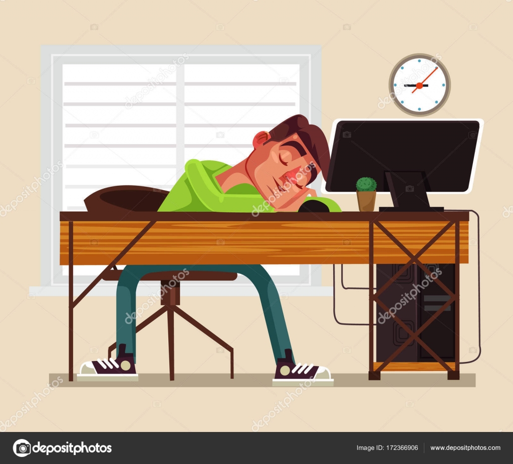Tired Person Cartoon