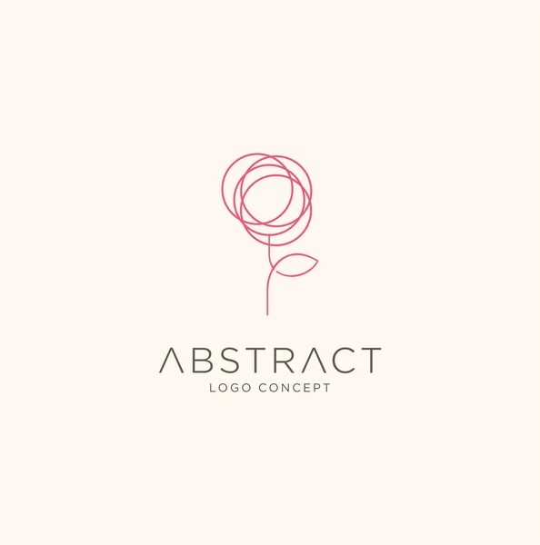 Rose Logo Line . Rose Flower Logo Design, Abstract Rose Line Art ...