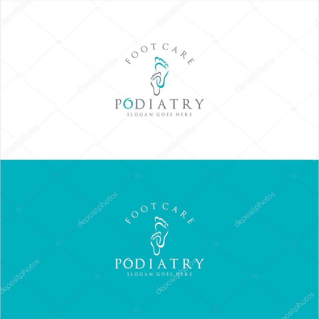 Logotipo de podología Aislado sobre fondo blanco. Diseño del icono del ...
